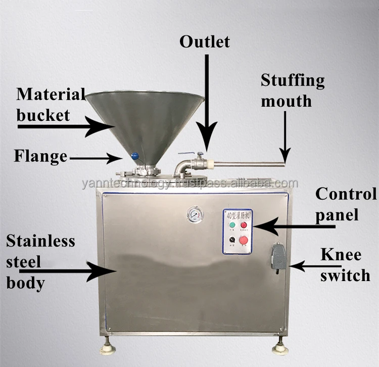 Industrial Vacuum Sausage Filler Stuffer Pneumatic Quantitative Kink ...