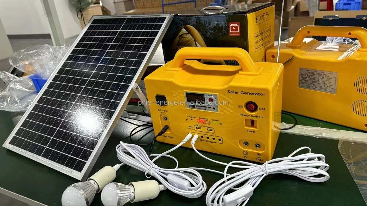 111Wh Solar Energy LED Lighting Kit with 6 Bulbs, Portable Lithium Ion ...