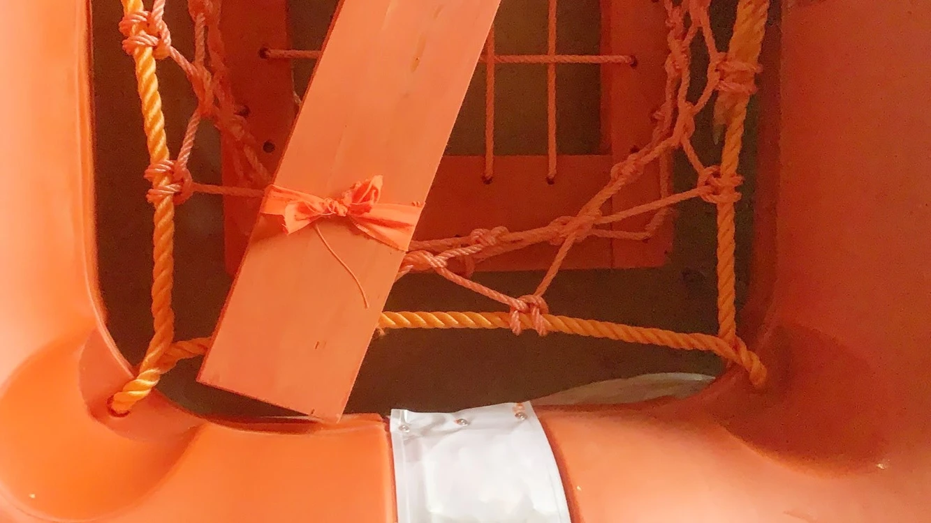 Orange FRP Plastic Marine Life Float Buoy Raft 10 People