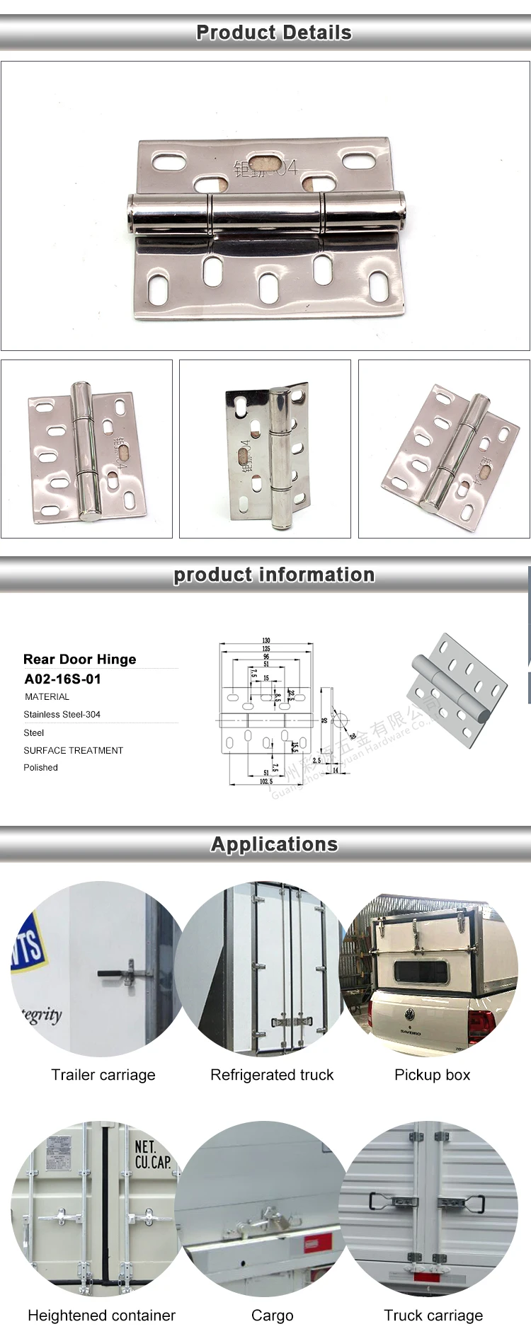 Truck Body Spare Rear Door Hinge Side Truck Body Parts Container ...