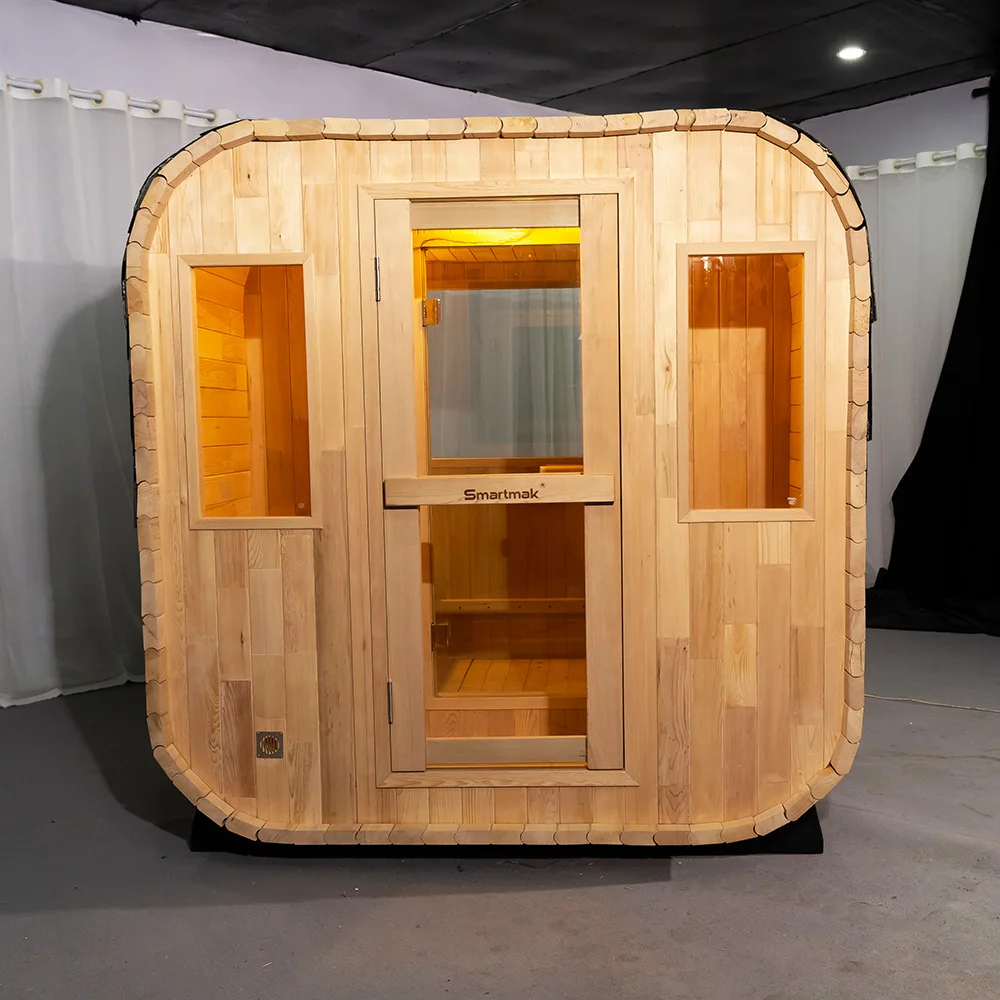 New Traditional Steam Cube Sauna Pure Canadian Red Cedar Wooden Sauna ...