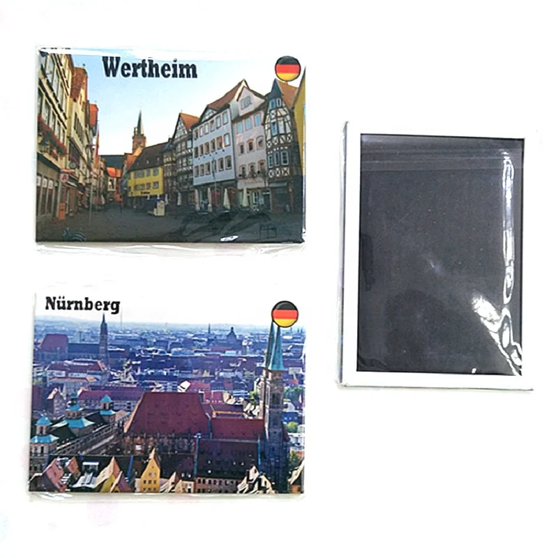 Custom Souvenir Tinplate Refrigerator Magnets Metal Tin Landscape Photo ...