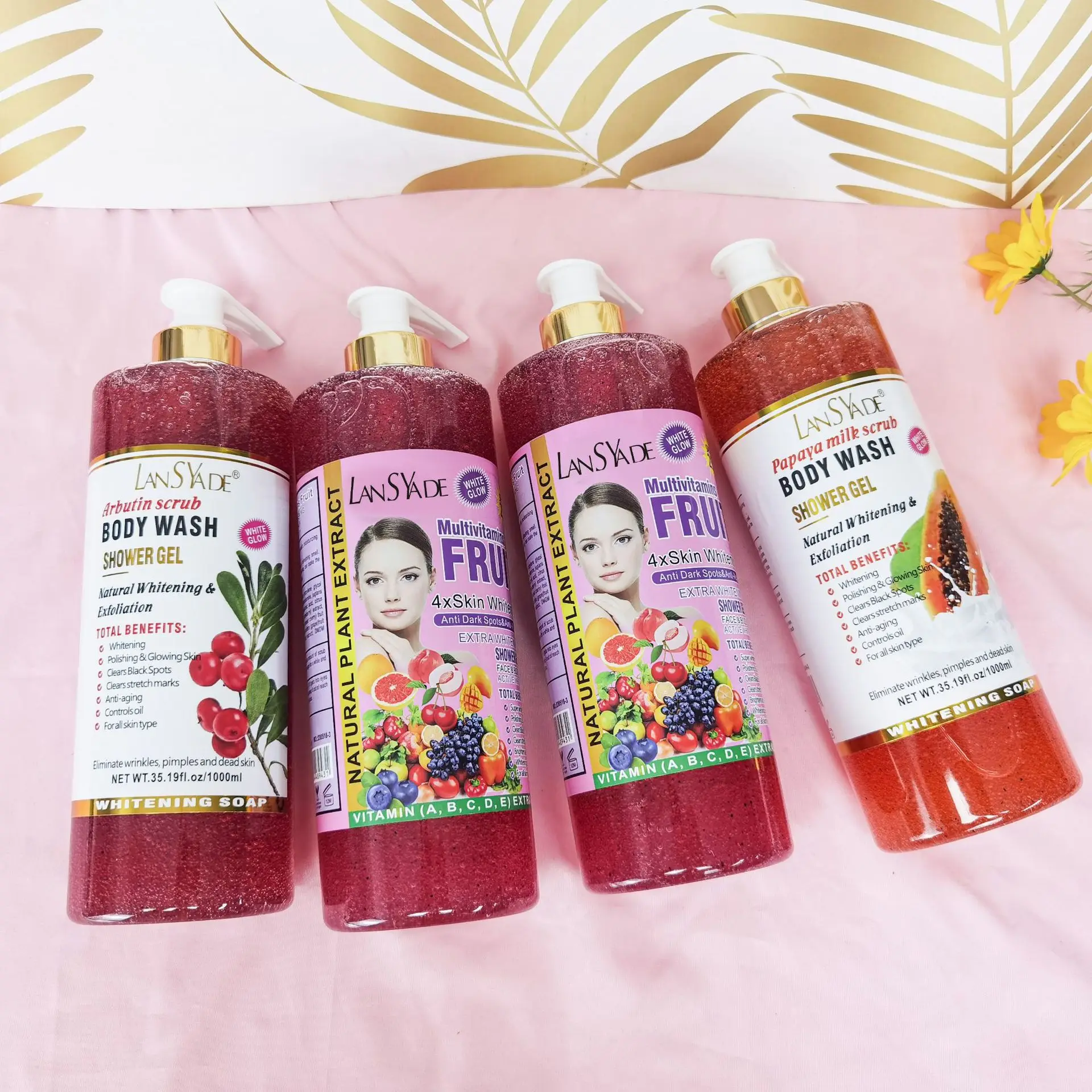 LANSYADE Shower Gel - High Quality Exfoliating Body Wash