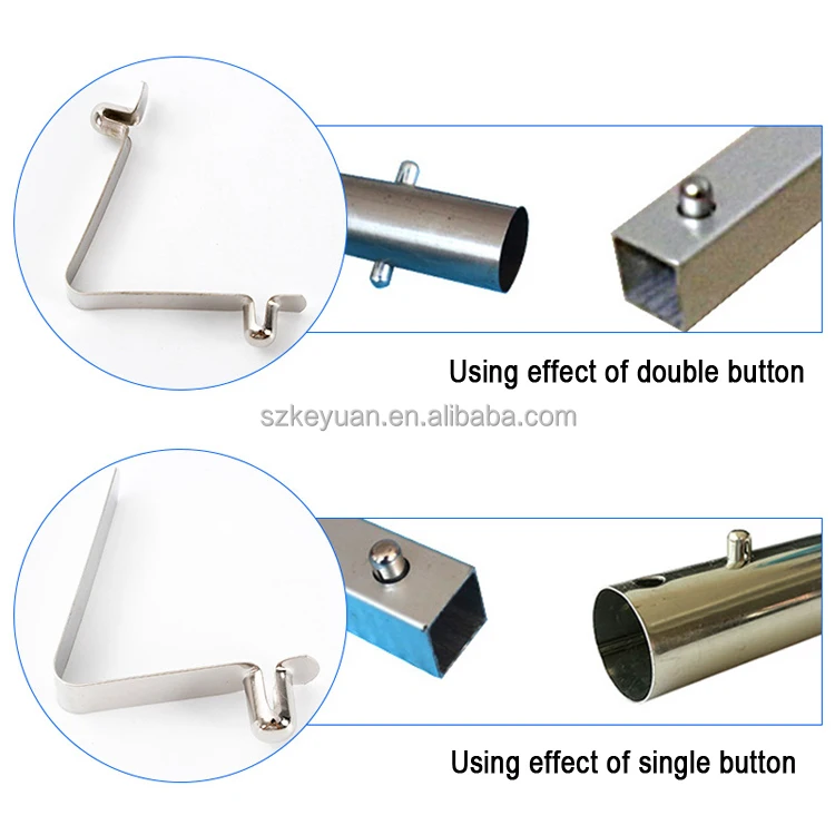 Industrial Stainless Steel V Shaped Double Beads Spring Button Clips ...