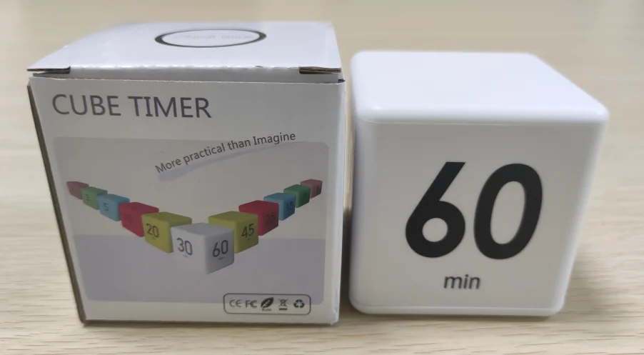 Emaf Cube Productivity Pomodoro Timer Digital Flip Kitchen Countdown ...