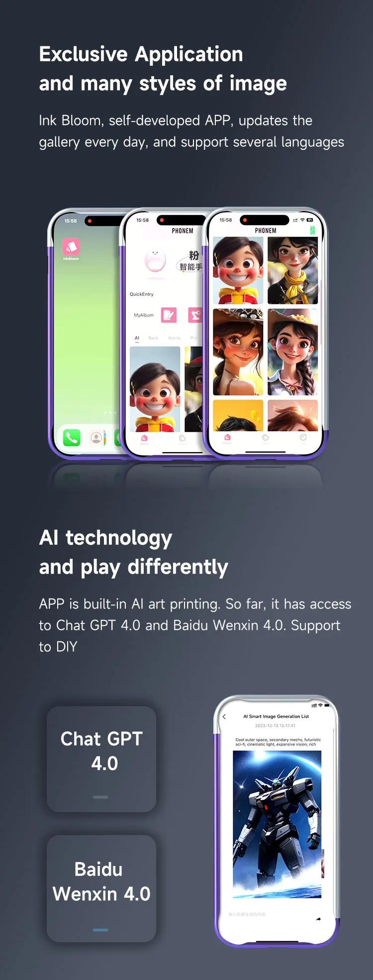 New Design Ai Nfc 4 Colors E Ink Display Phone Case Cover For Iphone 15 ...