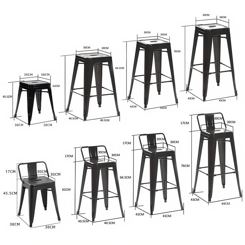 Modern Stackable Metal Frame Chair for Dining Room High Legs Armless ...