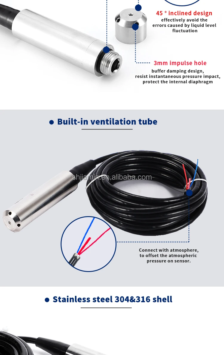 Hydrostatic Water River Level Sensor Rs485 Modbus Water tank Level ...