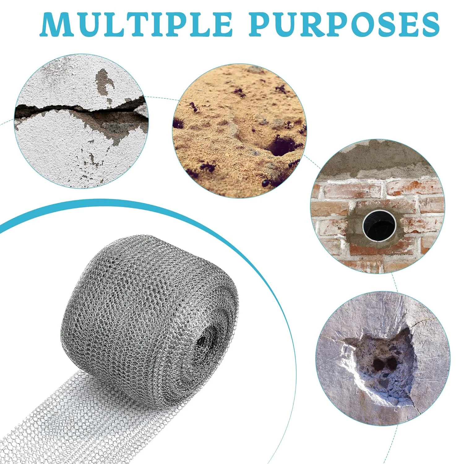 304SS 5''x30ft Weep Holes Filler and Covers, Fill Fabric Hardware Mesh ...