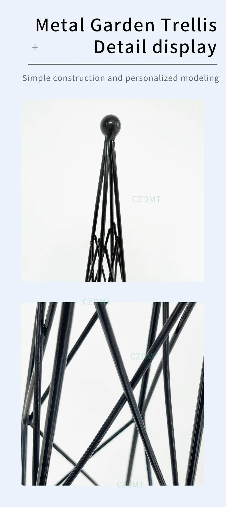 150cm Metal Garden Trellis Tree Frame Leaf Plant Support Garden Plant ...