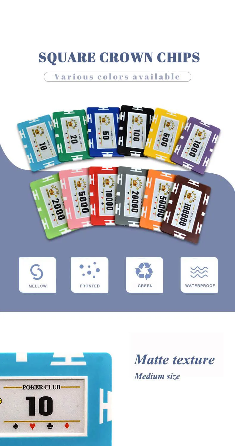 Custom Logo Rectangle 35g Poker Chips - Casino Quality