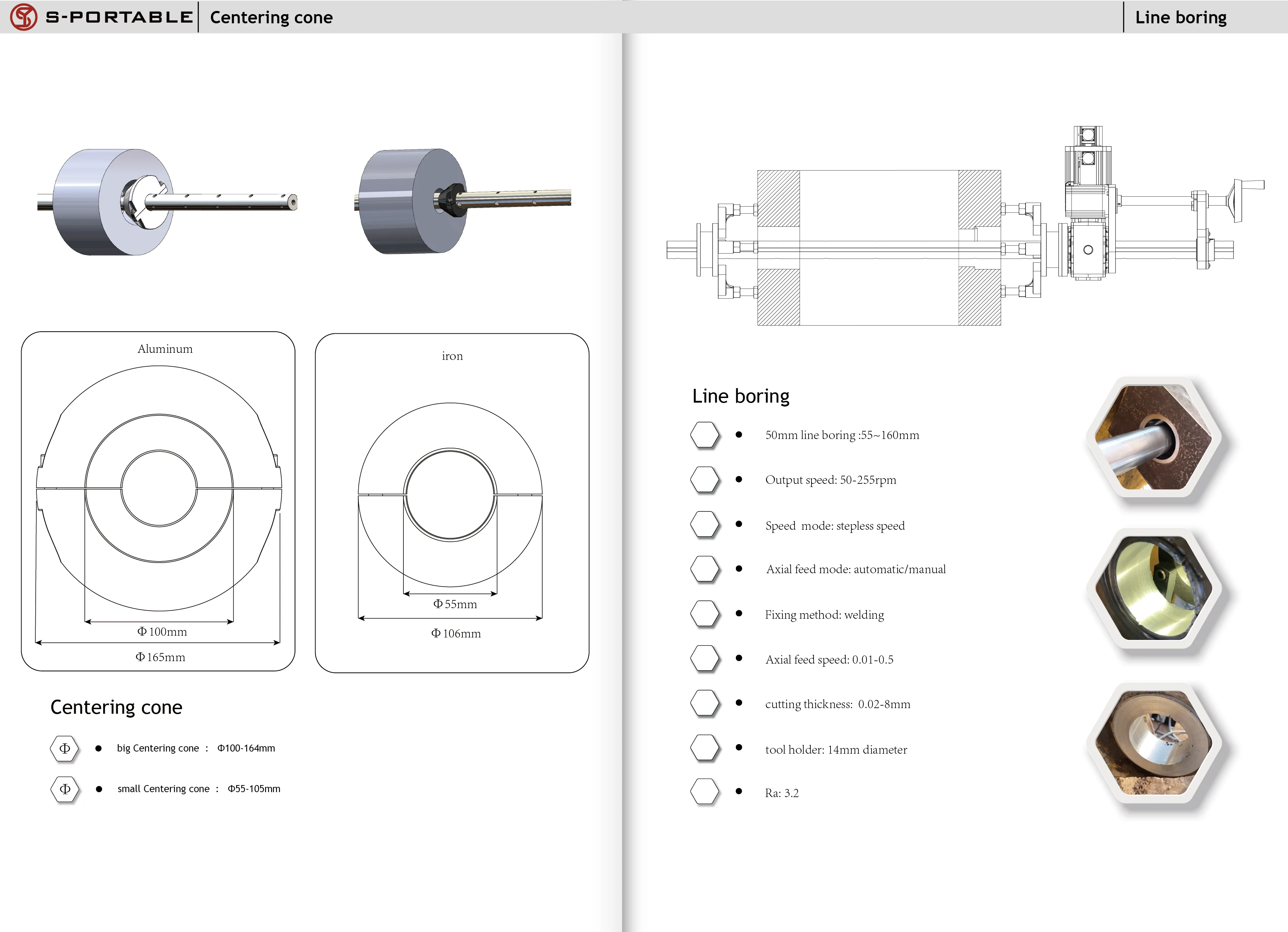 Portable Line Boring And Bore Welding Machine 220v 55-160mm Excavator ...