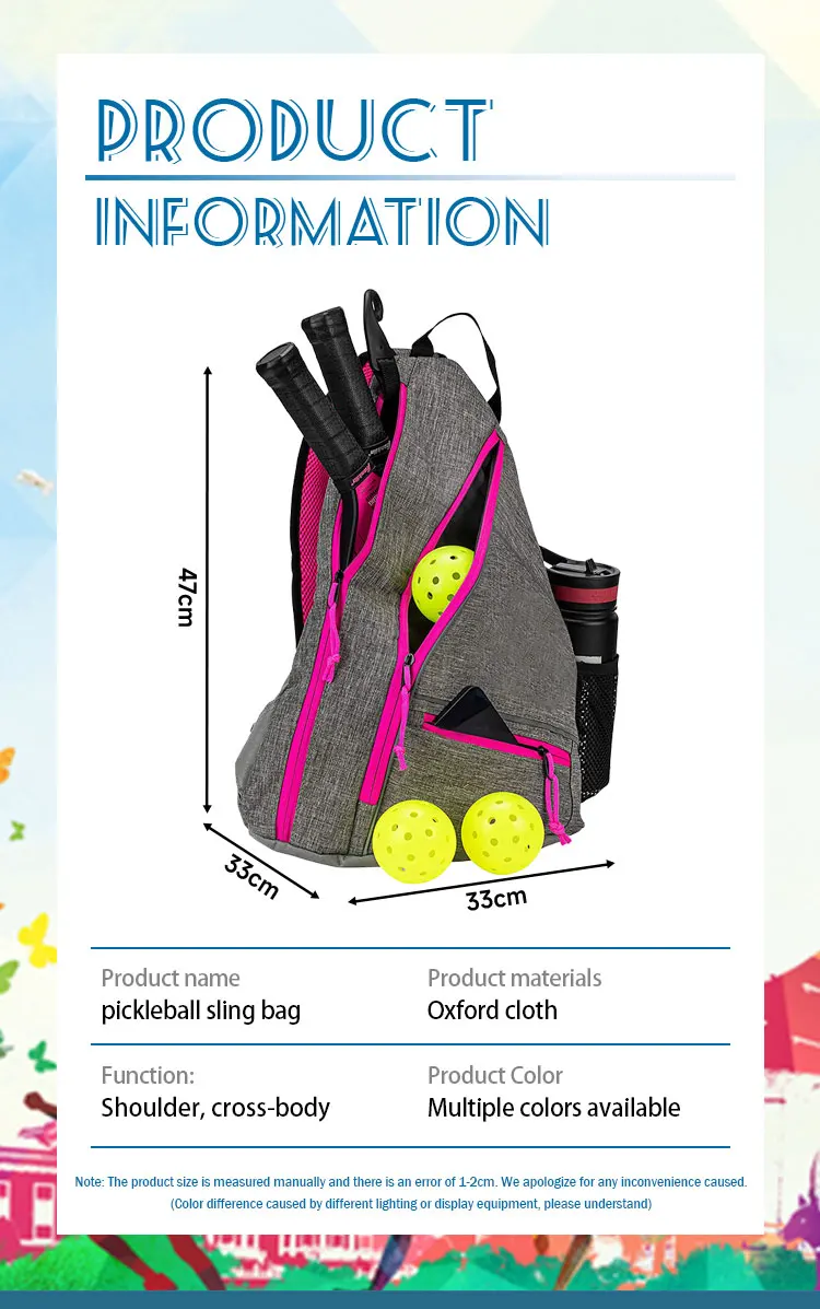 Custom Adjustable Shoulder Sports Pickleball Sling Bag Racket Tennis ...