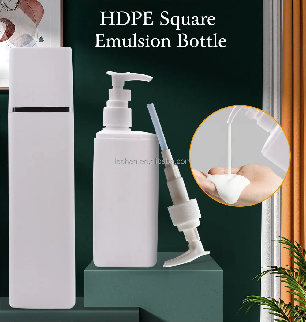 Large Diameter Design Hdpe Square Emulsion Bottle With Gilding Edge ...
