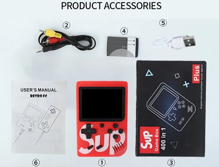 400 In 1 Brand New Sup Hand Held Tv Game Console Mini Portable Handheld ...