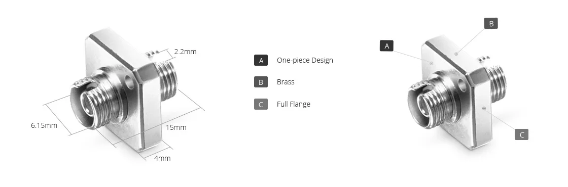 FC/APC to FC/APC Simplex OS2 Single Mode Fiber Optic Adapter