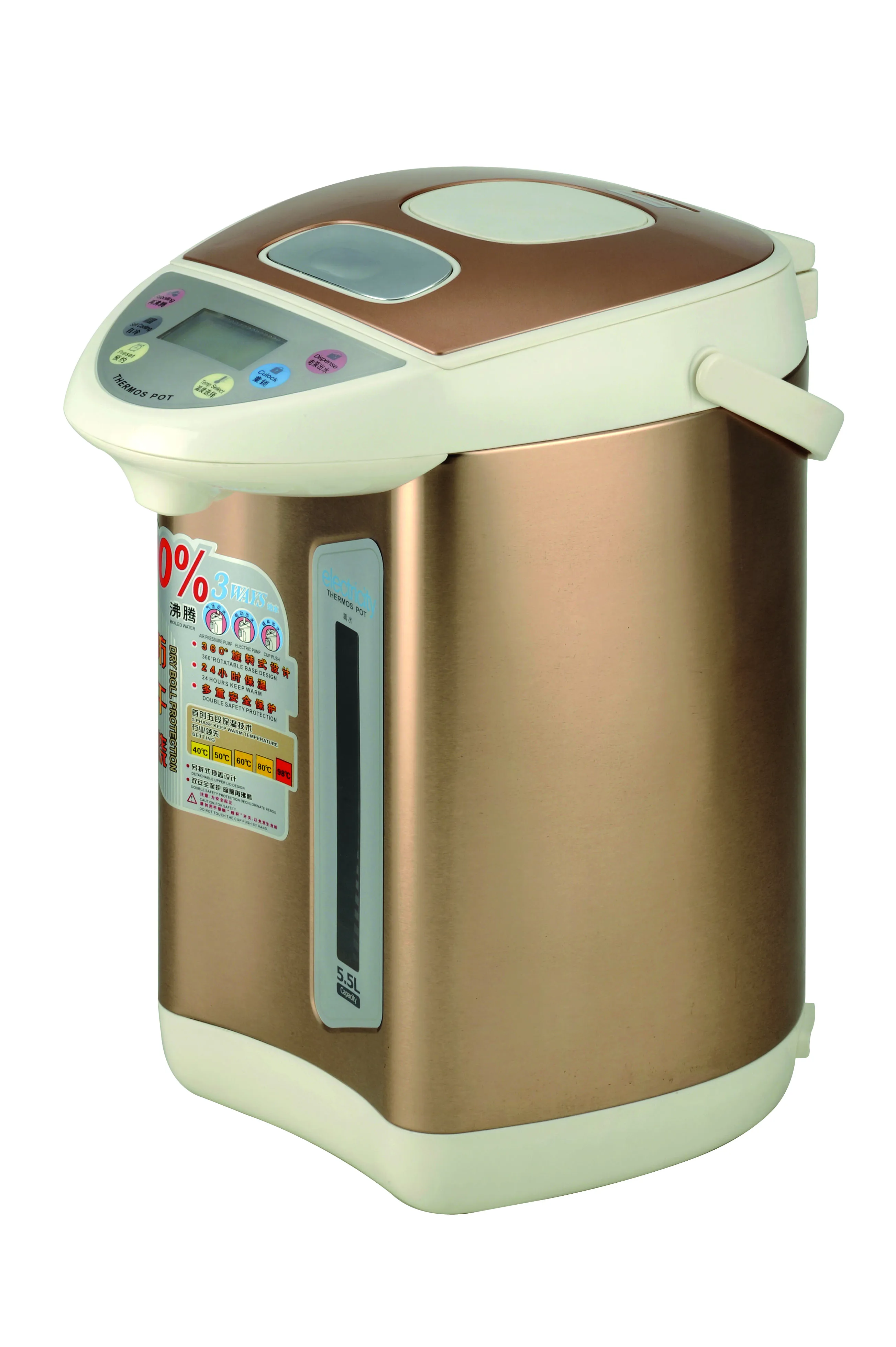 4-6L Electric Thermos Boiler Hot Water Dispenser Stainless Steel Inner ...