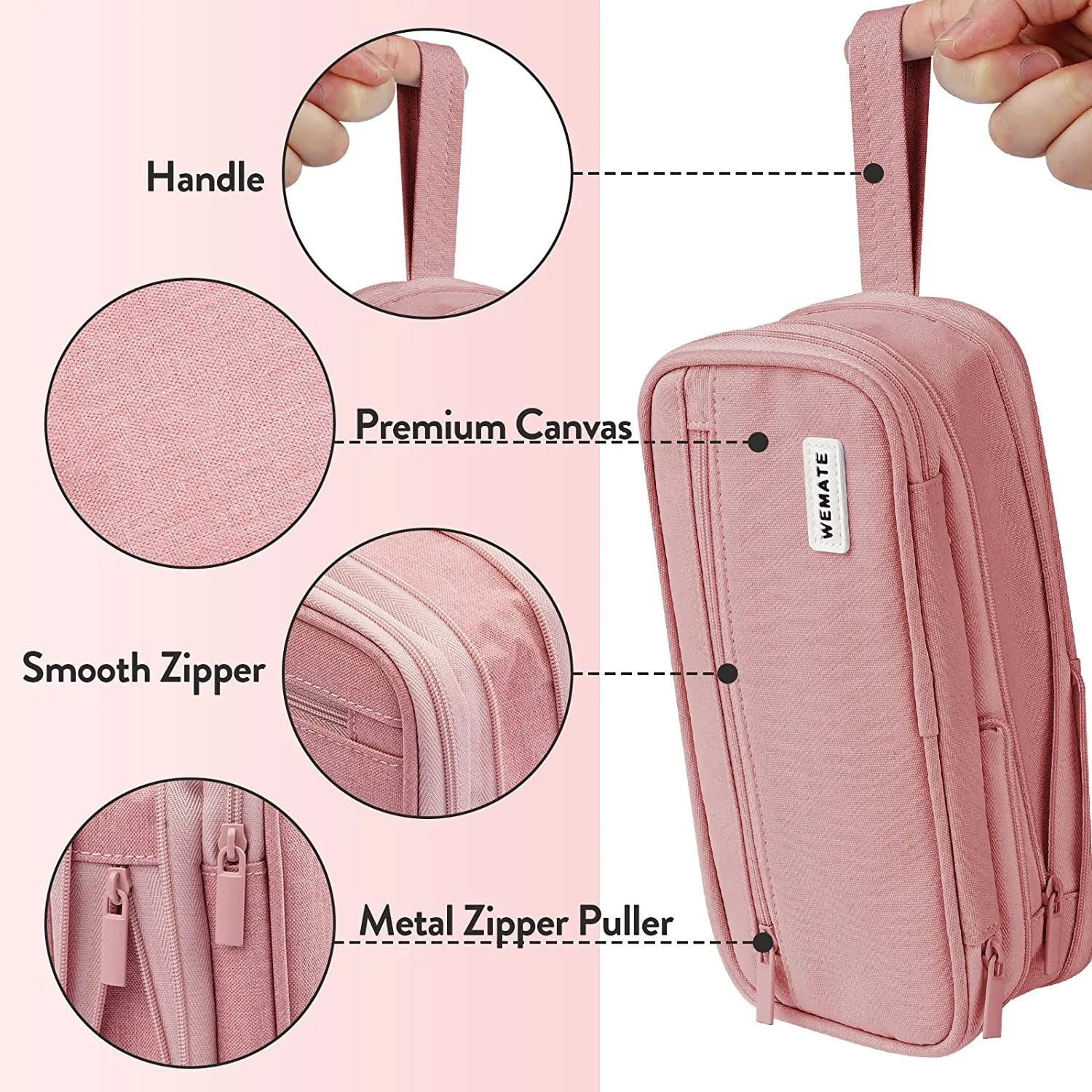 Foldable Large Canvas Aesthetic Pencil Pouch Pencil Case Stationery ...