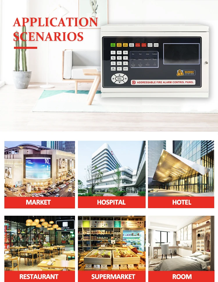 1 Loop Addressable Fire Alarm Control Panel With Lcd Display Fire Alarm ...