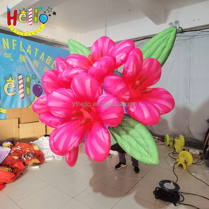 High Quality Inflatable Roses Custom Wedding LED Inflatable Flowers ...