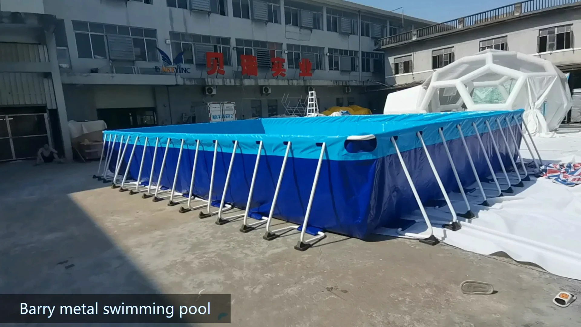 Outdoor Above Ground Pvc Swimming Pool Metal Frame Water Park For Kis ...