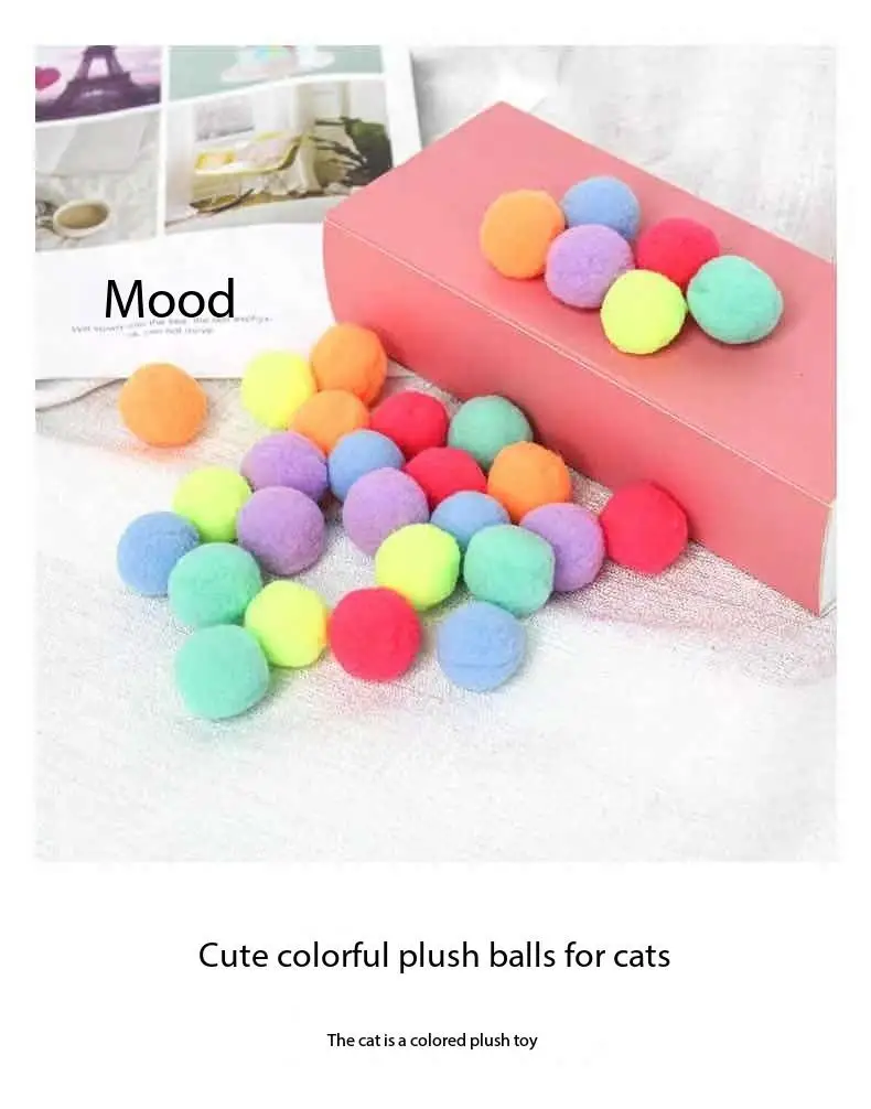 Cat Toys Colorful Silent Cat Teasing Balls Elastic Interactive Pet Toys ...