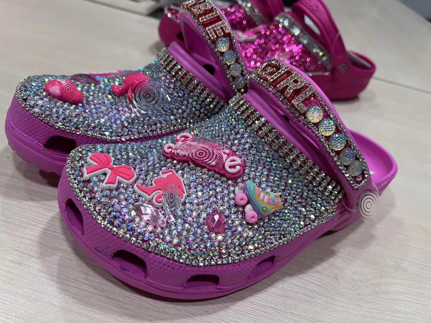 Luxury Brand Bling Bling Crystal Rhinestone Diamond Designer Shoe Diy ...