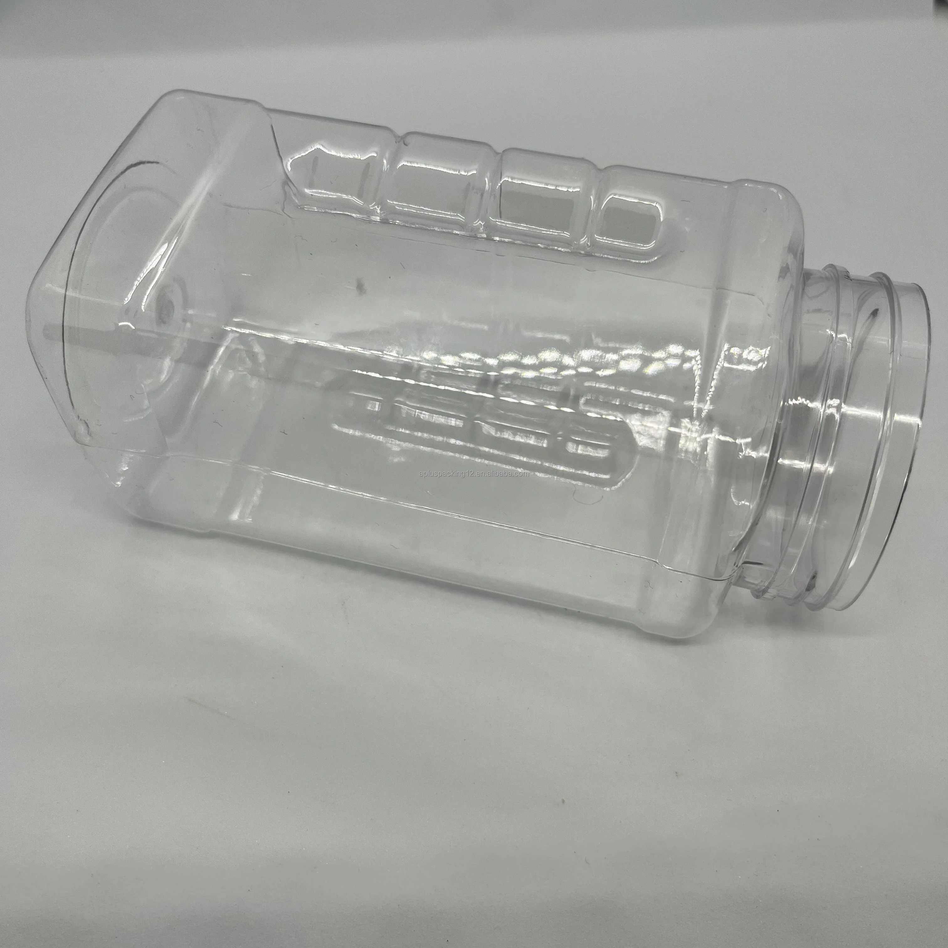 8/16 Oz Empty Screw Shaker Top Square Spice PET Jar Bulk