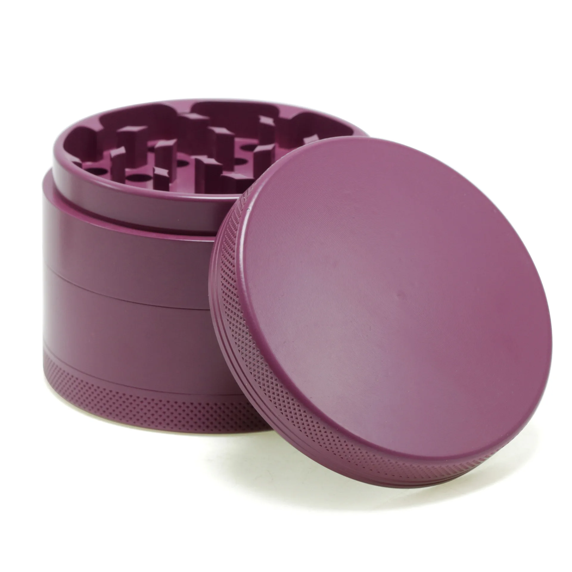 63mm Matte Black & White 4-part Ceramic Herb Grinder - Oem