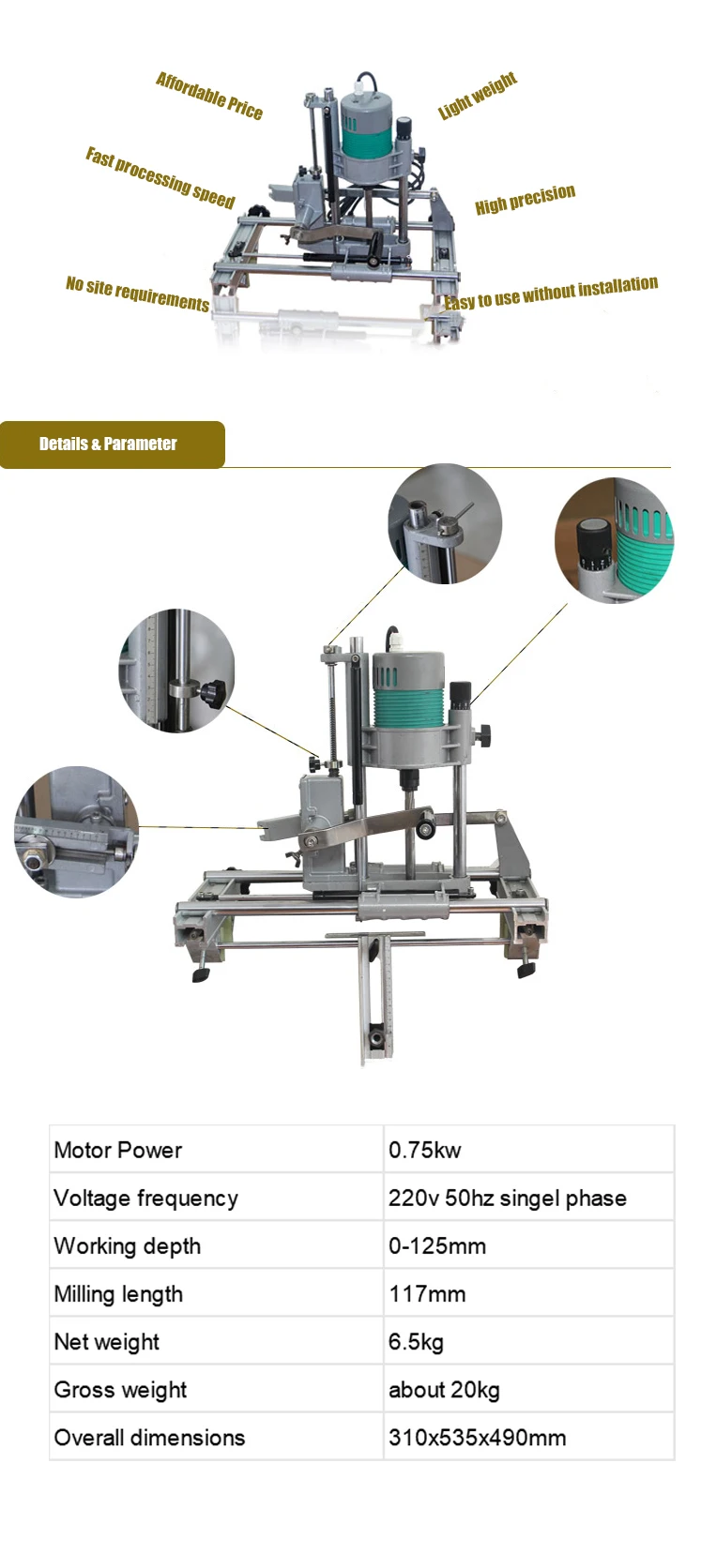 RT30 Door Lock Mortiser Machine - Precision and Portability