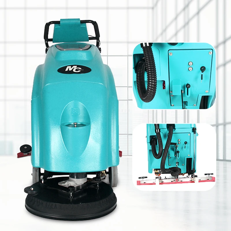 C510 Hand Push Commercial Large Brush Tray Automatic Floor Scrubber For ...