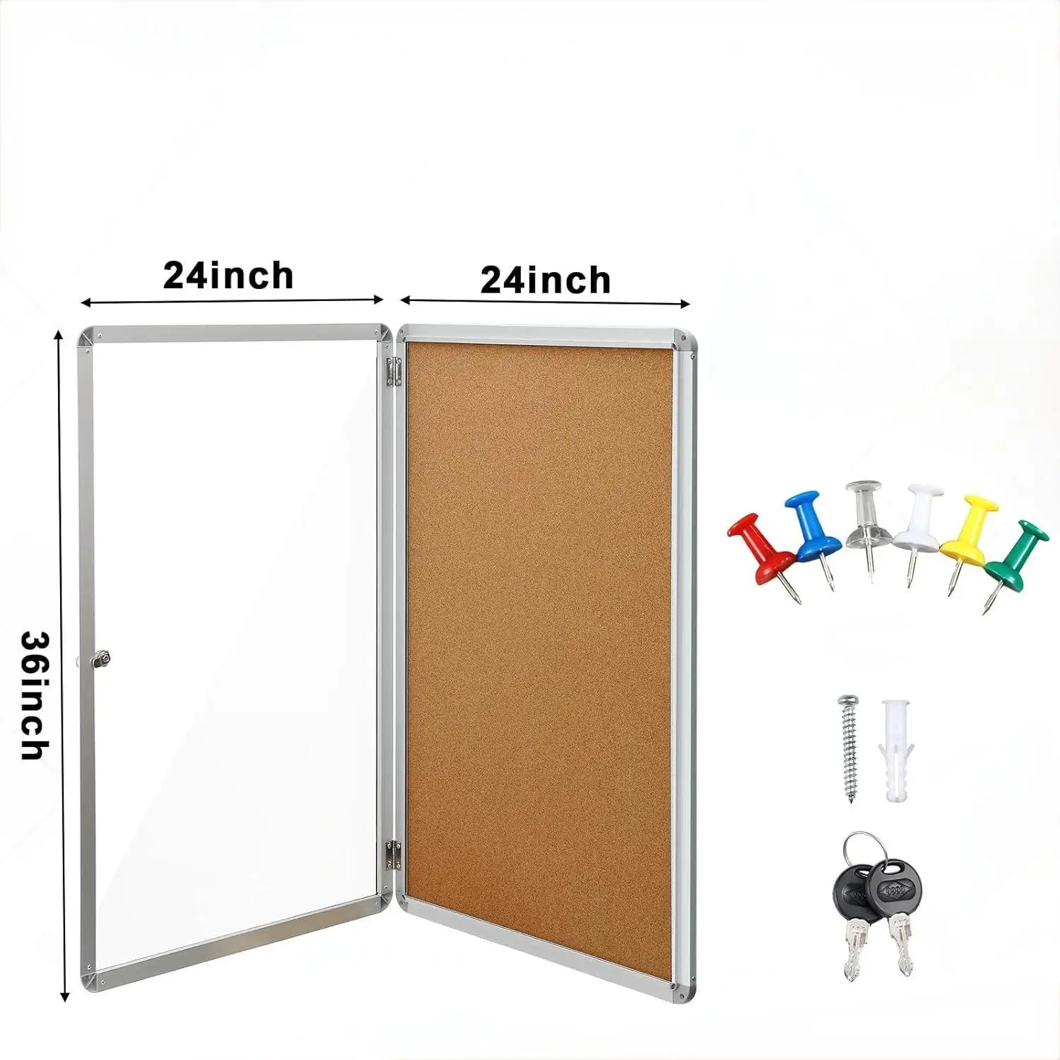 Alibaba.com: Lockable Cork Noticeboard, Enclosed Bulletin Push Pin Boards, Aluminium Framed 36 X ...