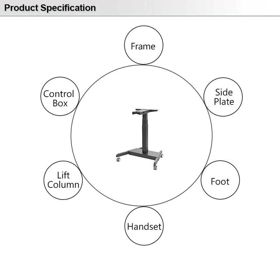 Single Leg Motorized Electric Height Adjustable Table One Leg Laptop ...
