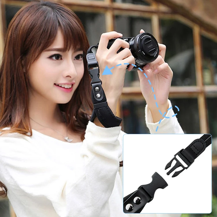 Custom Logo Wrist Straps Phreatic Material Camera Wrist Strap Black Camera Accessories Lanyard