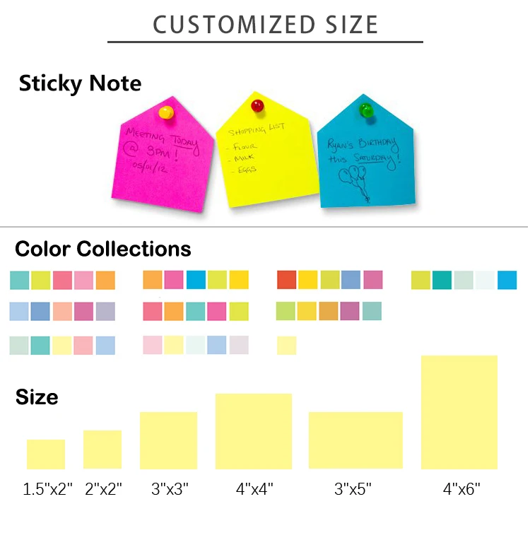 CMYK Colors High Quality Block Multiple Custom Memo Pad Sticky Note ...