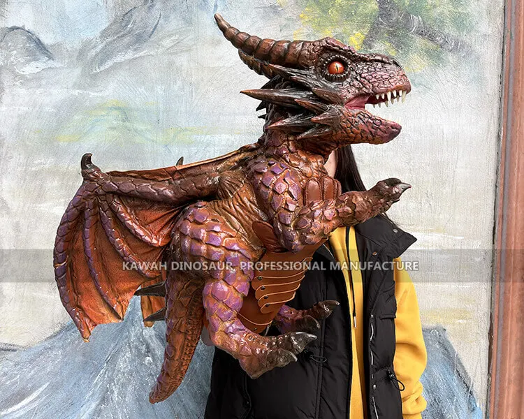 Lifelike Cute Baby Dragon Puppet Dinosaur Hand Puppet