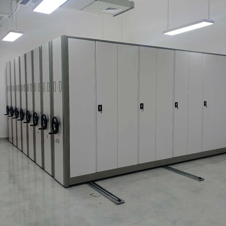 High Density Mobile Compact Shelving on Tracks Movable Space Saver ...