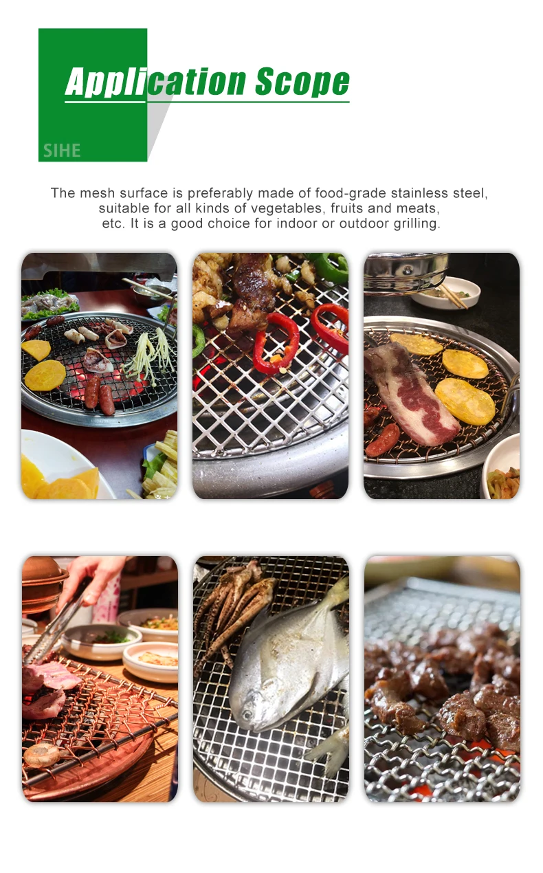 Stainless Steel Bbq Mesh Grill Net Barbecue Basket Mesh Grid Grill Net ...