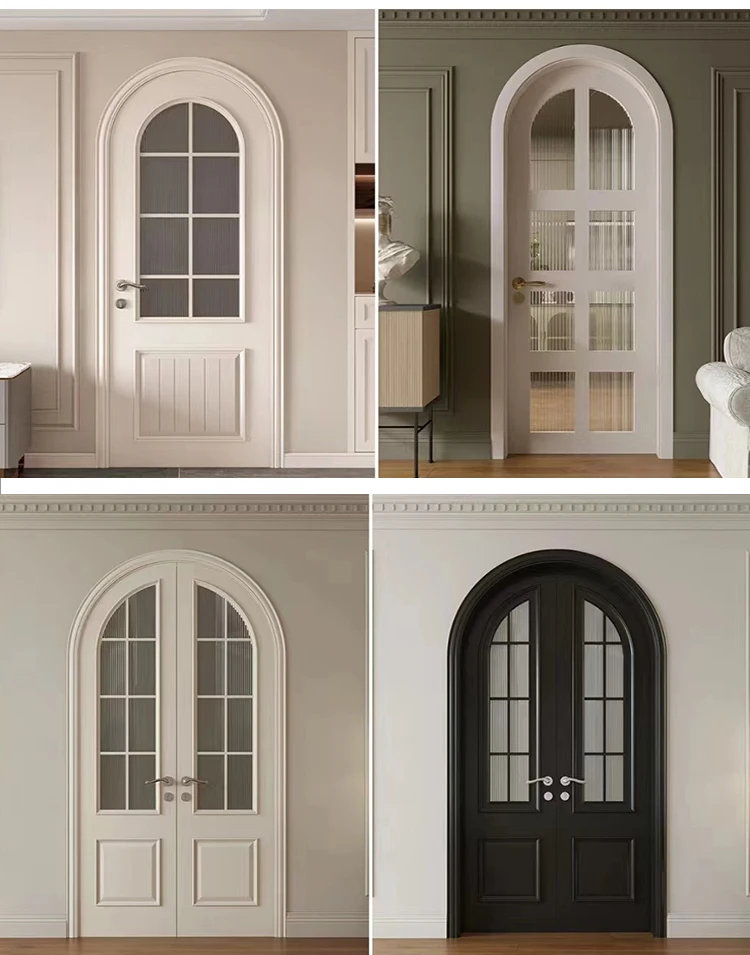 Hand Carved Original Factory Beige Solid Wood Doors Classic Design ...