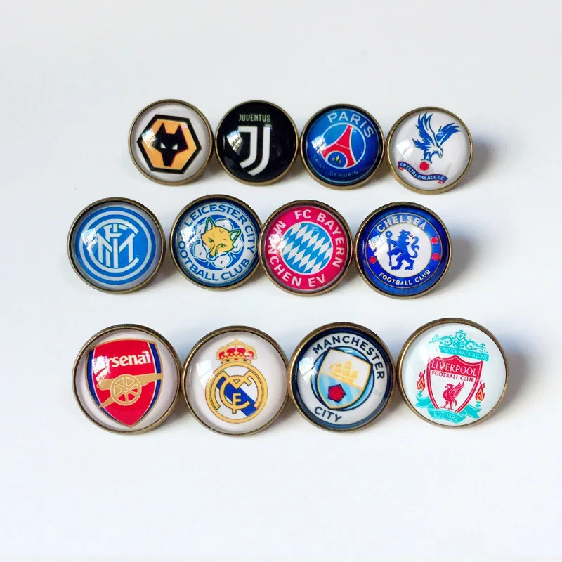 European Football Team Logo Club Shirt Brooch Metal Commemorative Badge ...