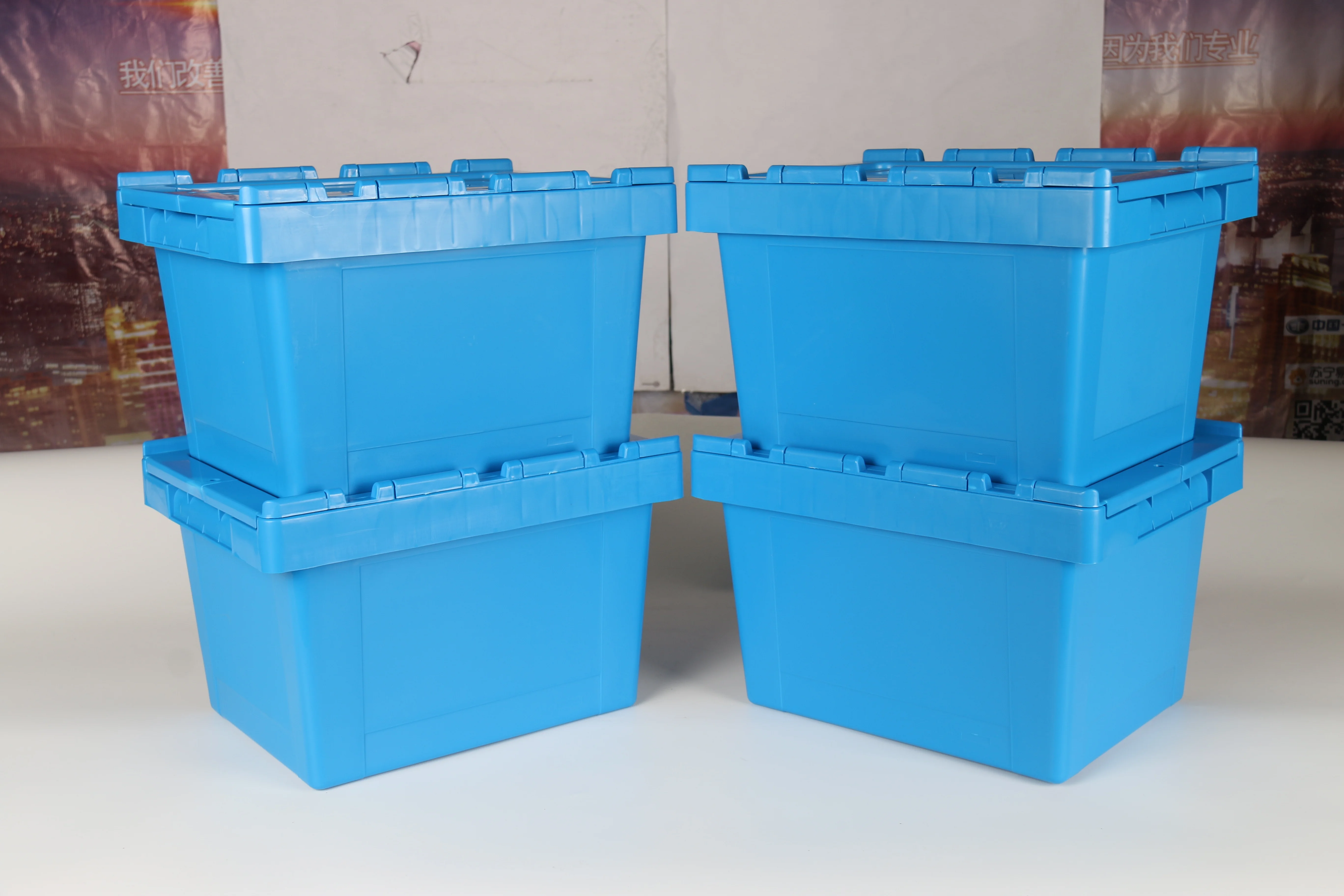 Stackable and Nestable Plastic Storage Containers for Logistics