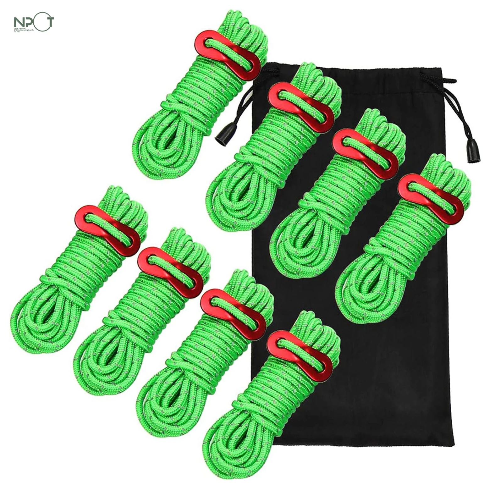 Npot Tent Rope With Aluminium Plate,Reflective Guy Ropes,Luminous ...