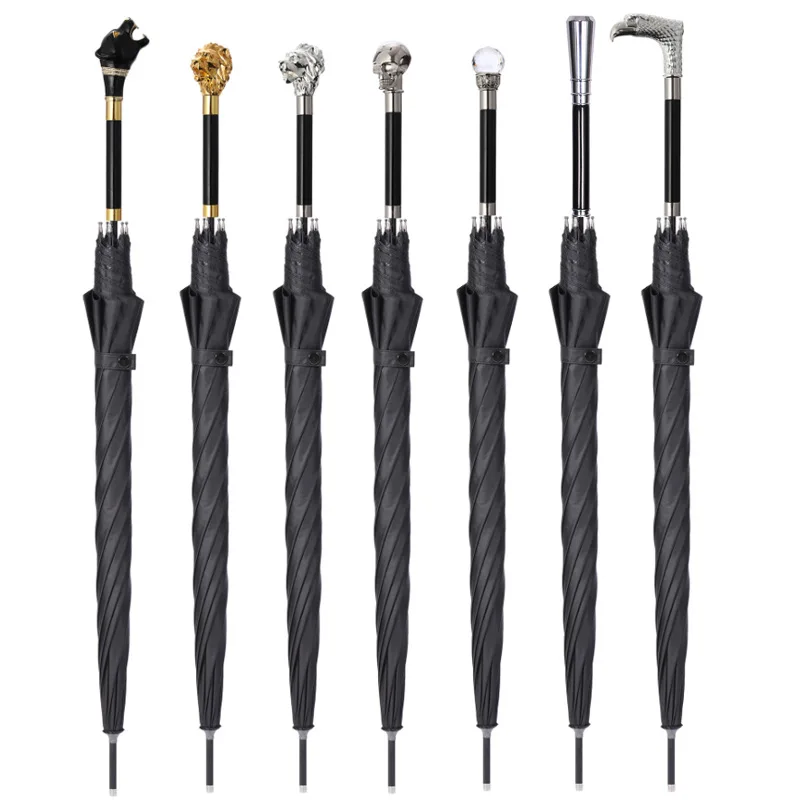 Luxury fashion horse custom handle automatic fold umbrella stick animal ...