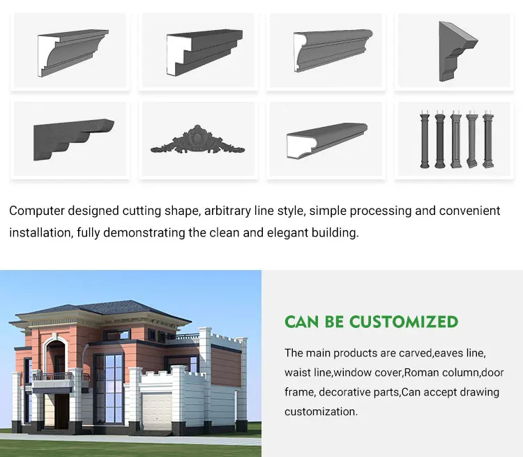 EPS Eave Cornice Eps Board Production Line Eave Line Foam Moldings Easy to Install Eps Cornices ...