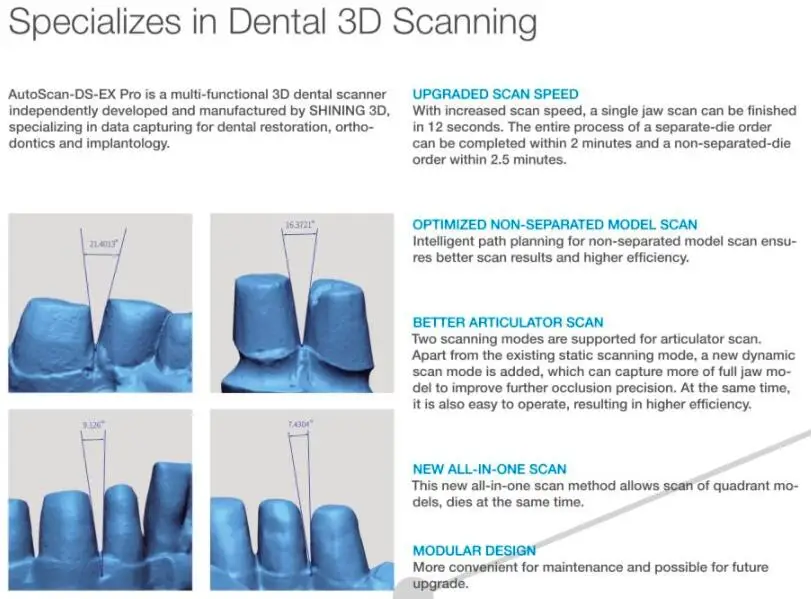 Shining Ds-ex Pro 3d Laser Scanner Oral Scanner Desktop Cad Cam Scanner ...