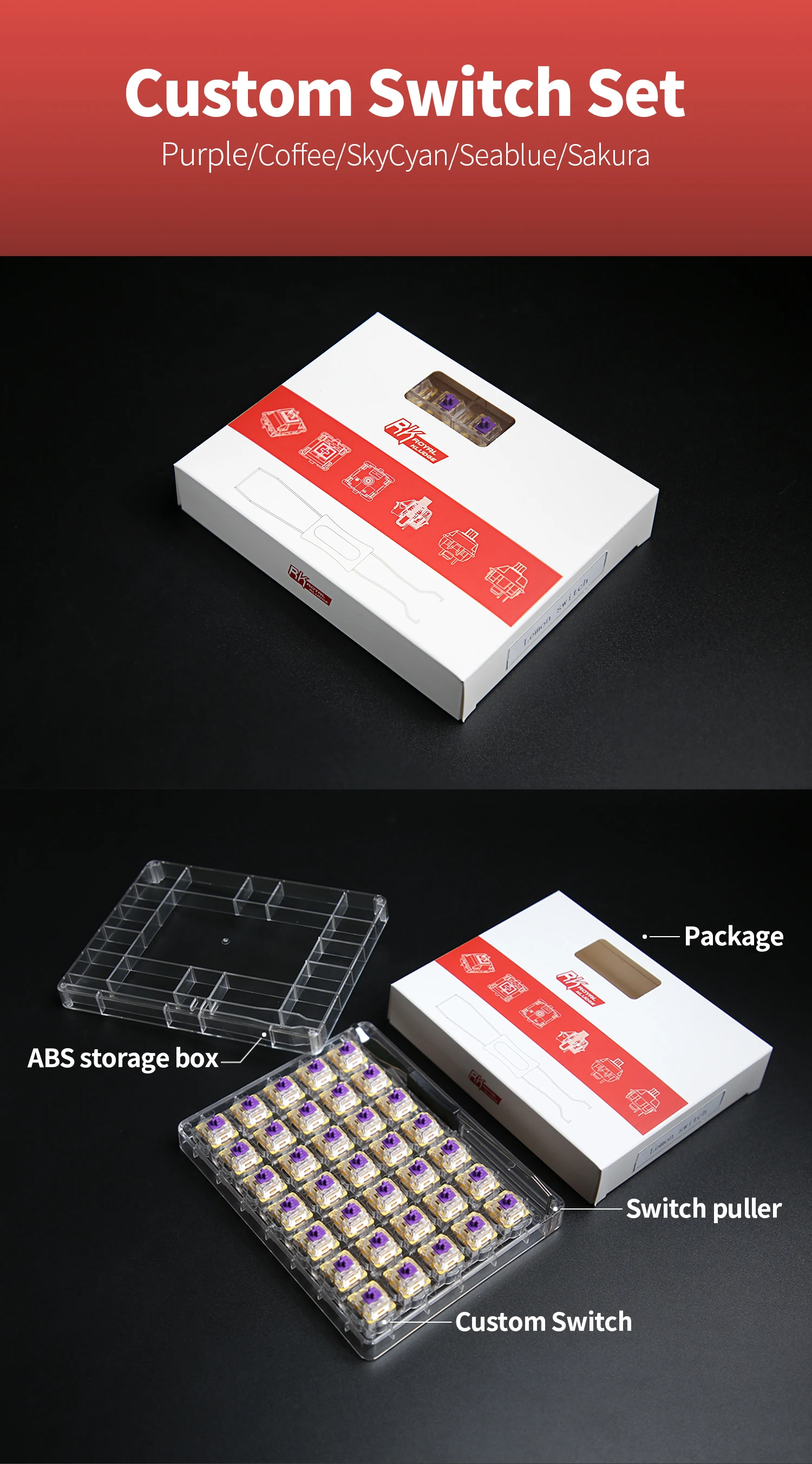 Royal Kludge Rk Wired/wireless Retro Mechanical Keyboard Gateron ...