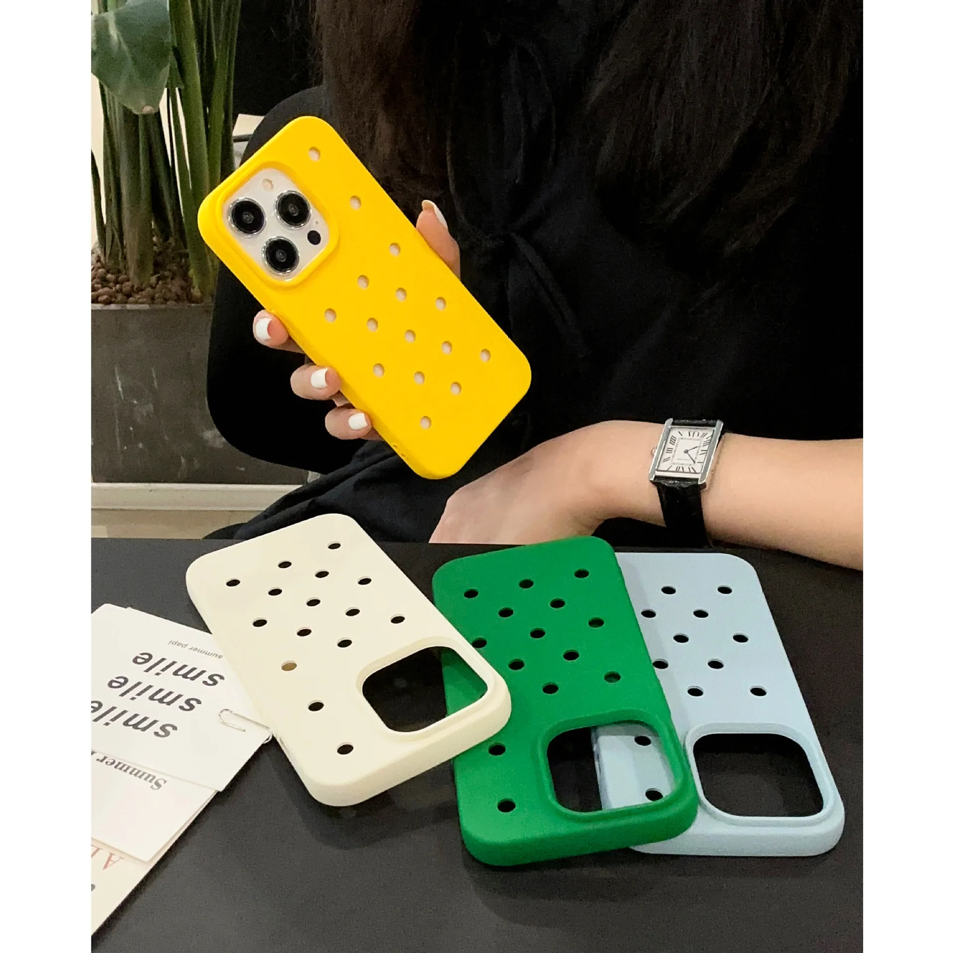 New Hole Diy Silicone Anti-fall Phone Case For Iphone15 15promax 11 ...