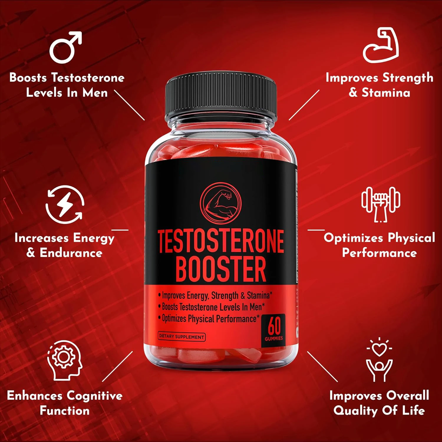 Testosterone Booster For Men Gummies Enhances Strength Stamina ...
