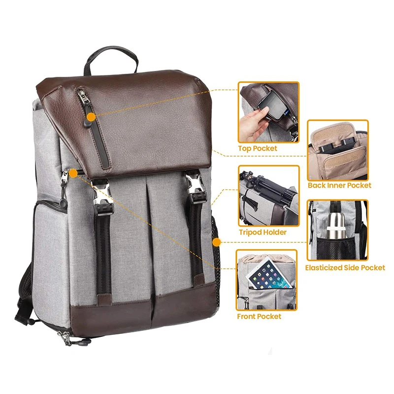 New Fashion Waterproof Large Capacity Camera Backpack 15.6inch Laptop ...