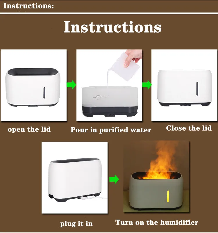 24V Electric 3D Fire Aroma Diffuser - Remote Control Humidifier